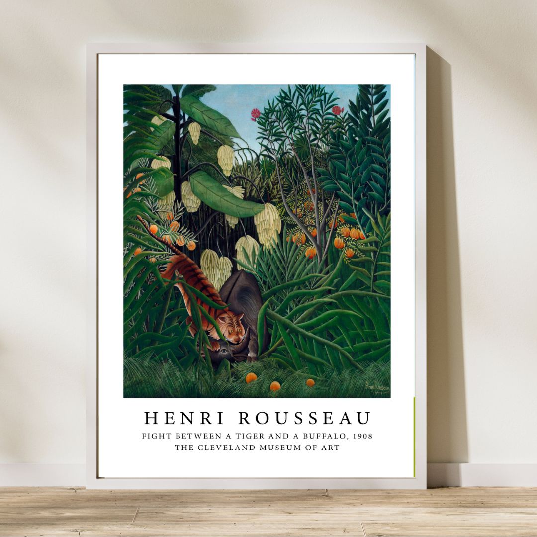 henri rousseau fight between tiger buffalo Wall Art by Bombay Home Store